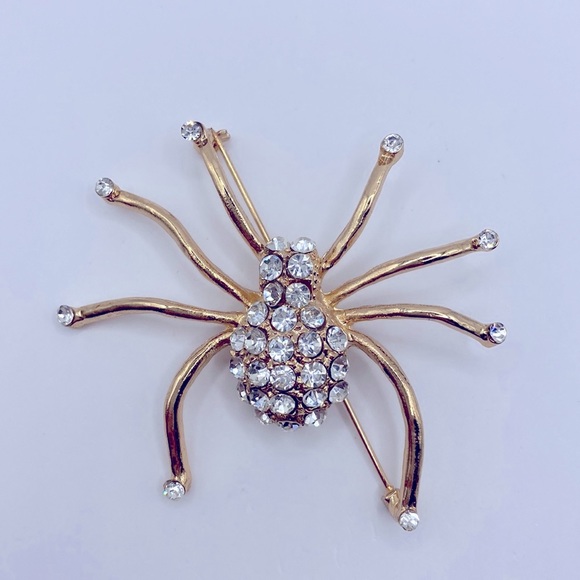 Jewelry | Large Rhinestone Spider Brooch | Poshmark